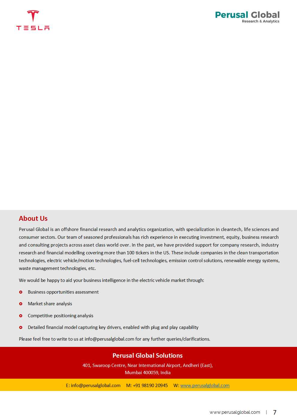 Tesla - Perusal Global